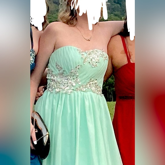 Grace Karin | Dresses | Tealsea Foam Green Promformal Strapless Dress ...